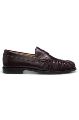 BOSS Leather Moccasins With Double B Monogram