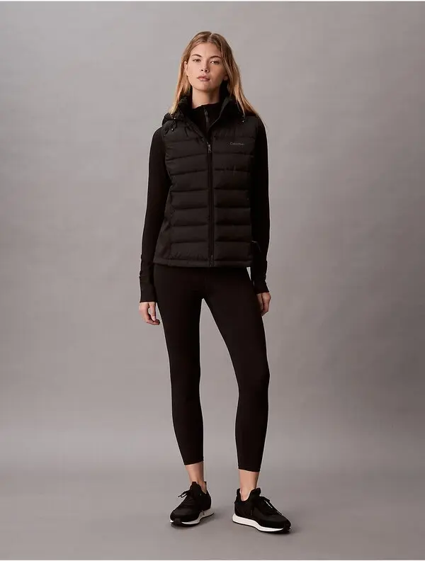 Calvin Klein Mixed Media Puffer Vest - Black