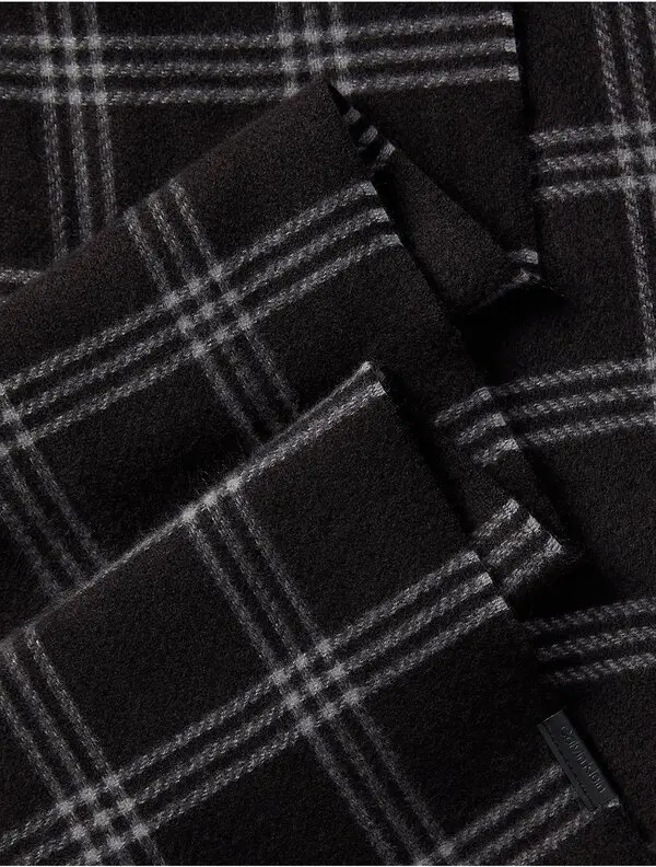 Calvin Klein Plaid Yarn-dyed Scarf - Black