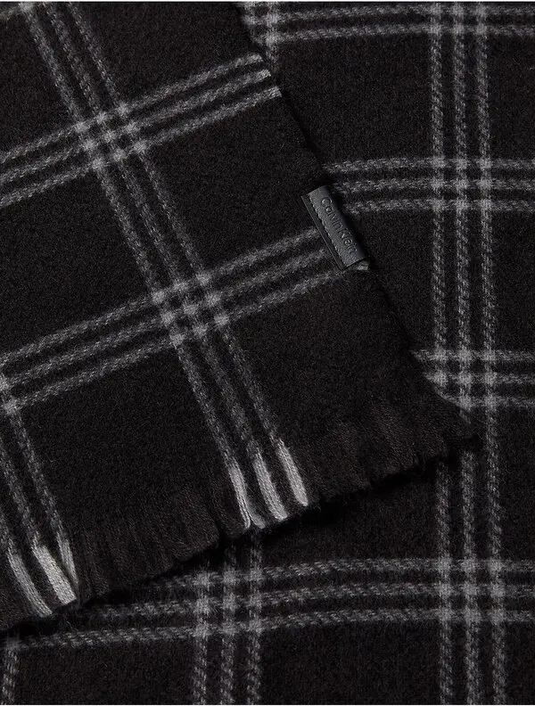 Calvin Klein Plaid Yarn-dyed Scarf - Black
