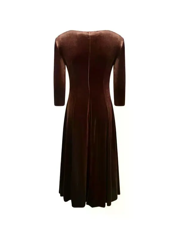 BLANCA VITA Velvet Flared Midi Dress