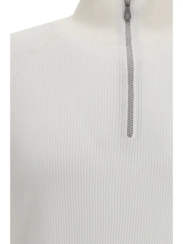 Brunello Cucinelli Cotton Sweater With A High Neckline