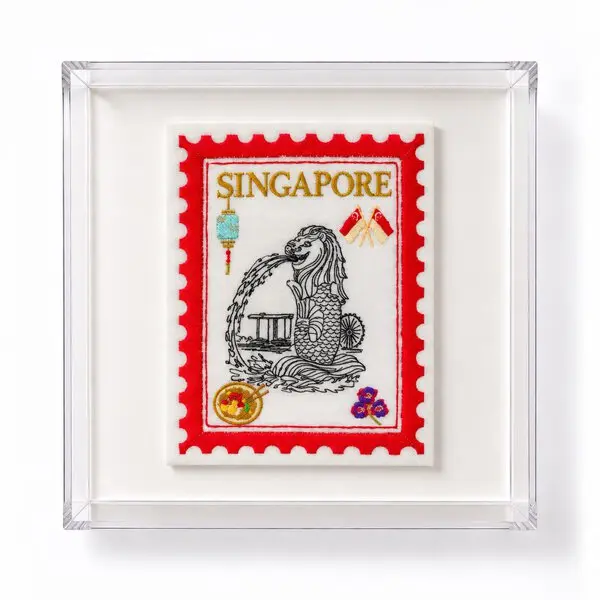 LILLY LOVES Singapore Embroidered Stamp Artwork