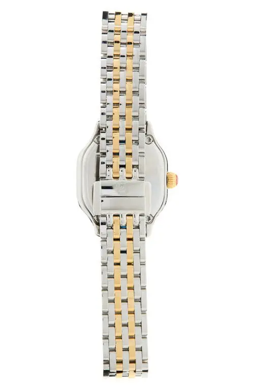Michele Mini Meggie Noir Diamond Two-tone Bracelet Watch