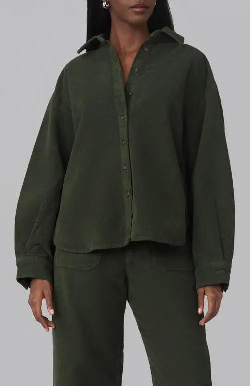 LOLA DENIM Margot Corduroy Shirt - Command Sage