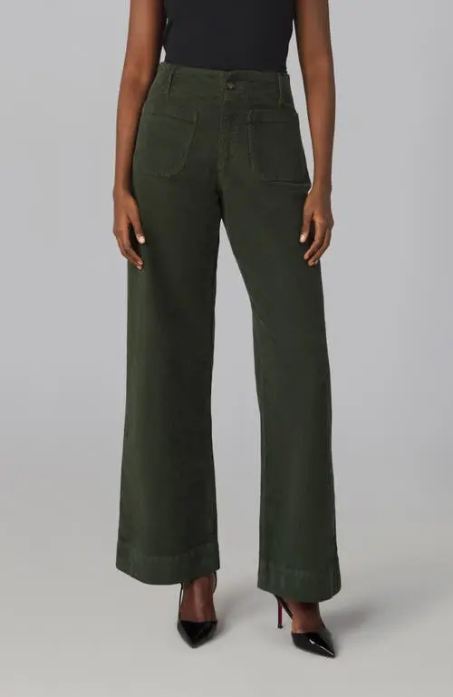 LOLA DENIM Colette High Rise Wide Leg Corduroy Jeans - Command Sage