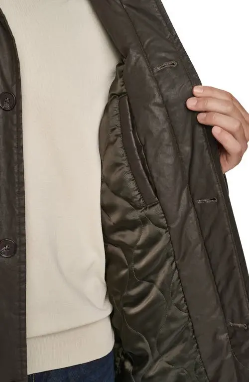 Cole Haan Coated Cotton Barn Coat