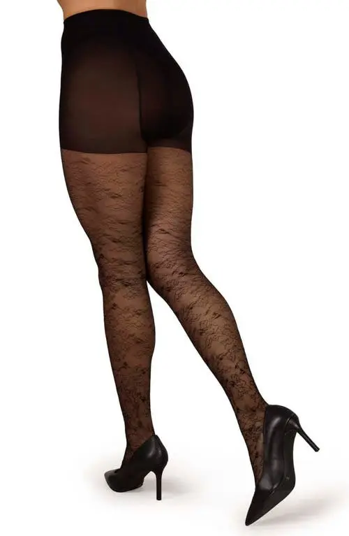 MEMOI Sketch Floral Sheer Tights