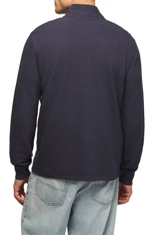 Lucky Brand Quarter Zip Textured Pullover - Navy