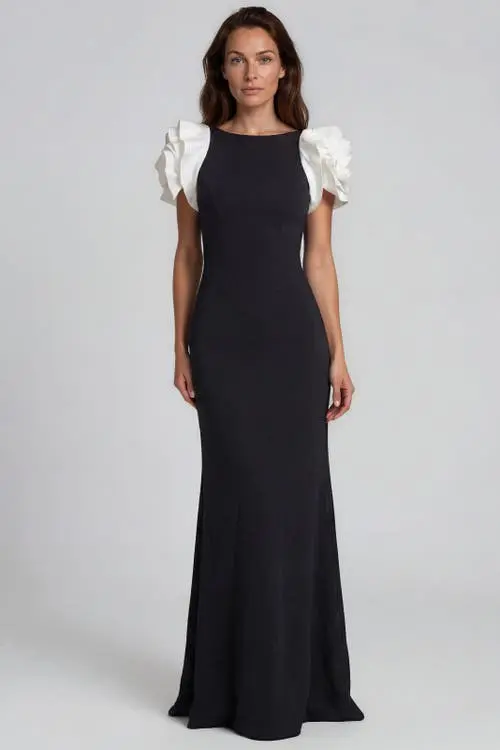 Rene Ruiz Collection 3d Floral Sleeve Fit And Flare Gown
