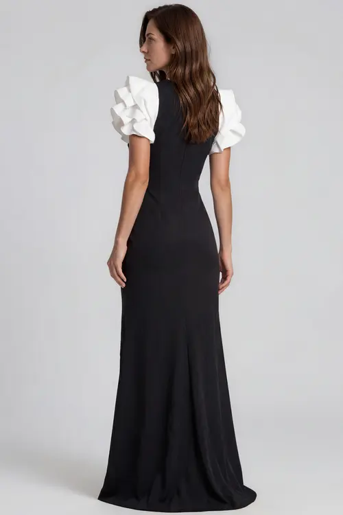 Rene Ruiz Collection 3d Floral Sleeve Fit And Flare Gown