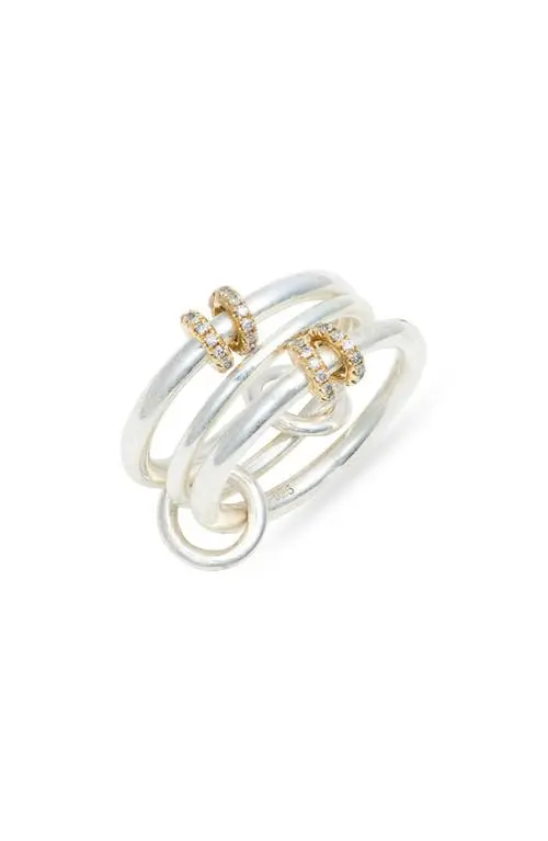 SPINELLI KILCOLLIN Jovie Sterling 18k Gold & Diamond Linked Ring - Silver