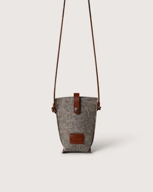 GRAF LANTZ Hana Merino Wool Phone Crossbody - Ash Brown/sienna