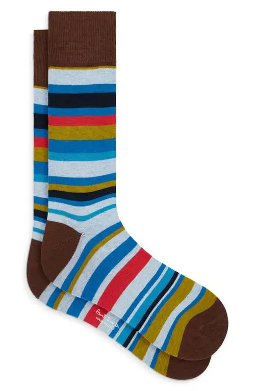 Paul Smith Clayton Stripe Socks - 68_brown