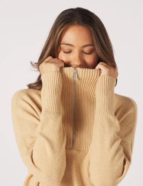 GLYDER Elevated 1/4 Zip - Tan