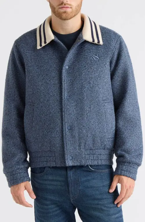 Scotch & Soda Cambie Boucl9 Varsity Jacket - Cloudburst