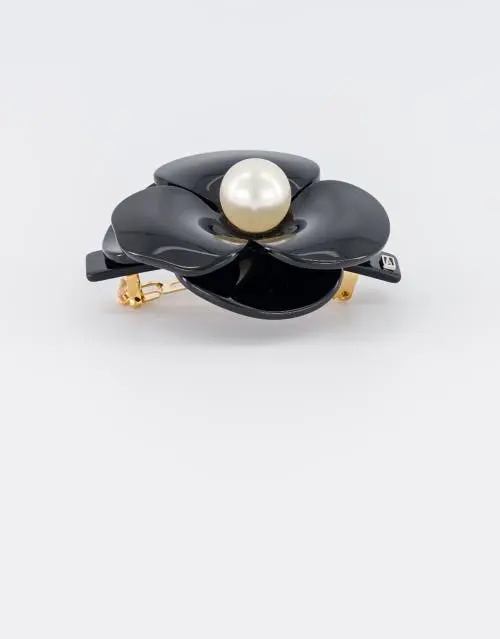 Alexandre De Paris Camelia Mythique Acetate And Pearl Hair Barrette