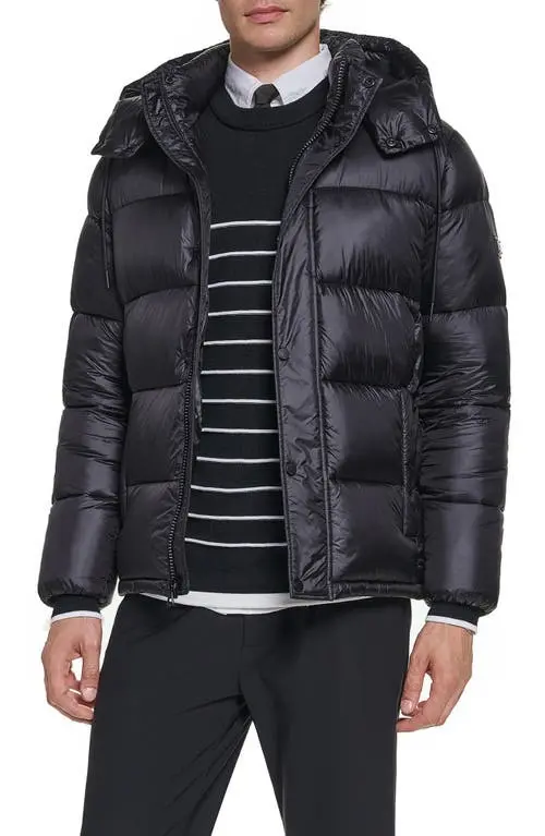 Karl Lagerfeld Paris Down Hooded Puffer Jacket
