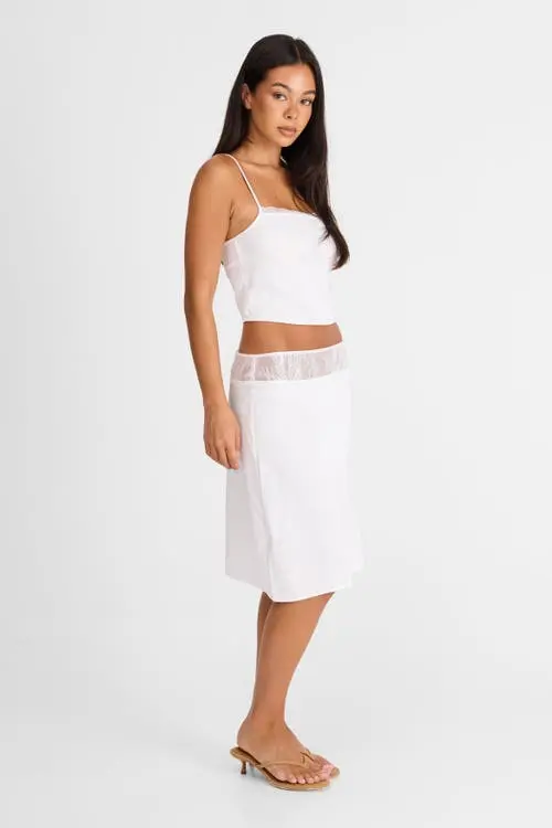 SASHA THERESE Evangeline Midi Satin Skirt
