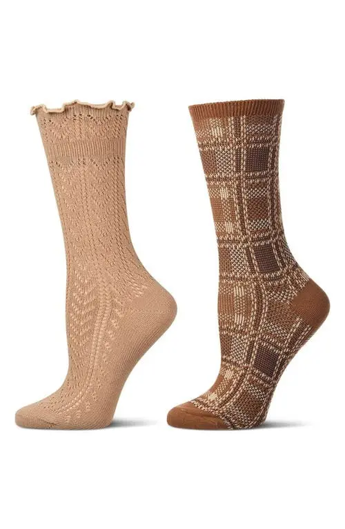 MEMOI Assorted 2-pack Cotton Blend Crew Socks