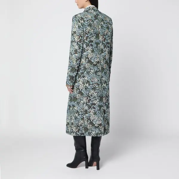Dries Van Noten Double-breasted Coat With Floral Jacquard Pattern