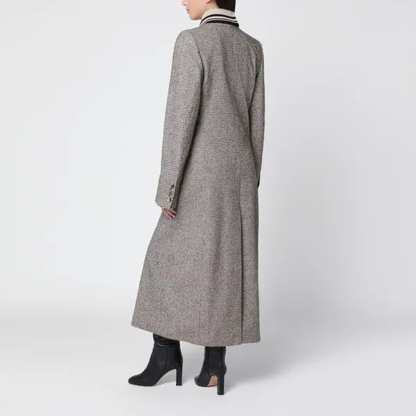 Dries Van Noten Single-breasted Coat With Micro Pattern