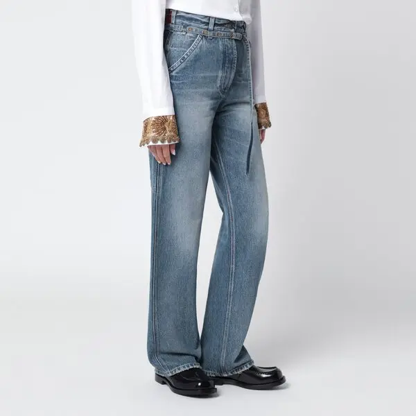 Dries Van Noten Washed-effect Jeans With Belt
