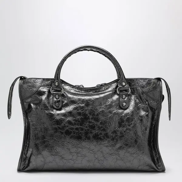Balenciaga Le City Medium Steel Leather Bag - Grey