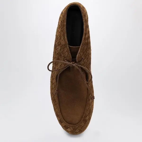 Bottega Veneta Intreccio Suede Lace-up Shoes