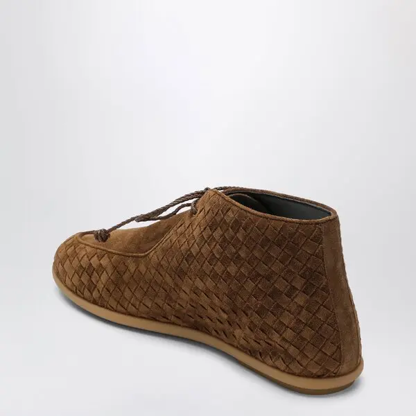 Bottega Veneta Intreccio Suede Lace-up Shoes