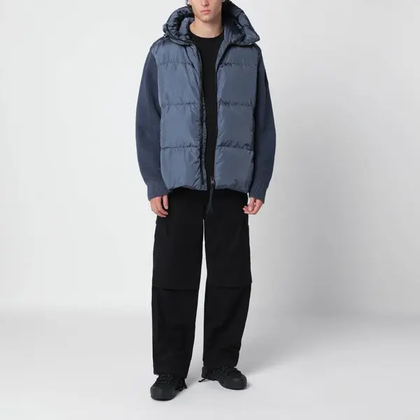 Canada Goose Grey- Down Jacket With Wool Sleeves