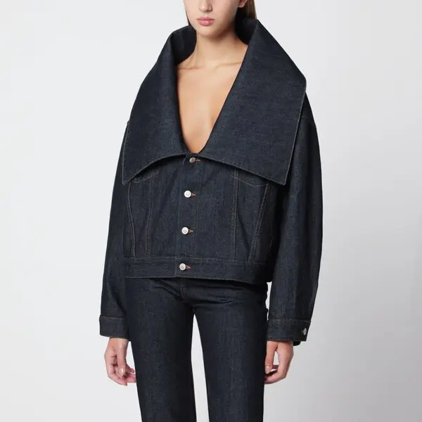 Balenciaga Indigo Denim Jacket With Wide Neckline