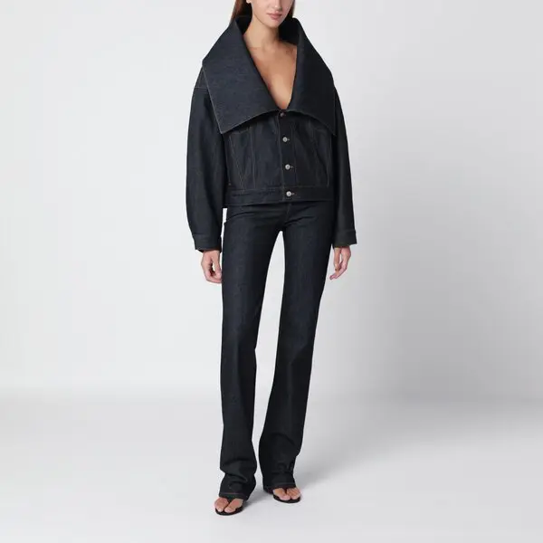 Balenciaga Indigo Denim Jacket With Wide Neckline
