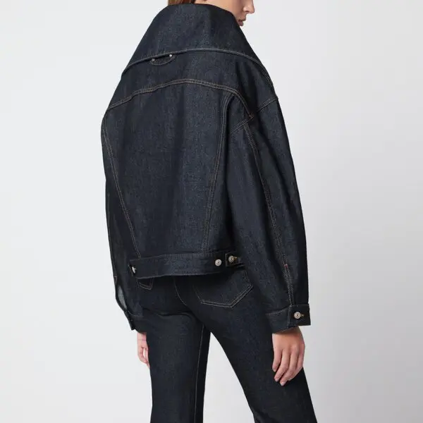 Balenciaga Indigo Denim Jacket With Wide Neckline