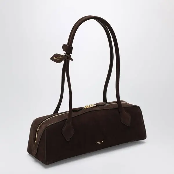Alaïa Le Teckel Medium-sized Bag In Dark Nubuck Leather - Brown