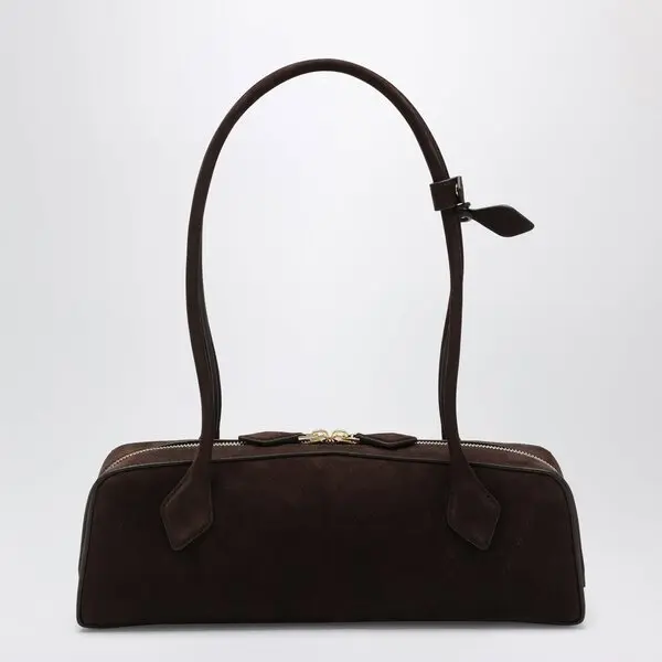 Alaïa Le Teckel Medium-sized Bag In Dark Nubuck Leather - Brown