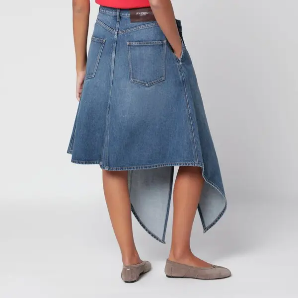 JW Anderson Asymmetric Skirt In Washed Denim