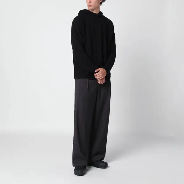 HIKING PATROL Dark Pleated Trousers In Viscose Blend