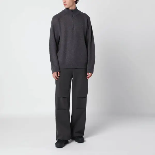 HIKING PATROL Slate Half-zip Sweater In Wool Blend