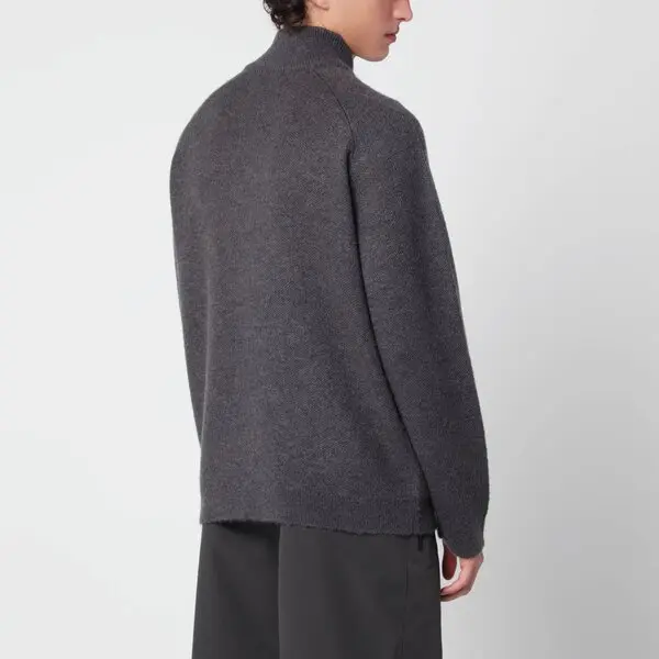 HIKING PATROL Slate Half-zip Sweater In Wool Blend
