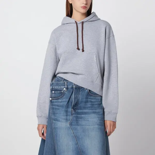 JW Anderson Melange Cotton Hoodie - Grey