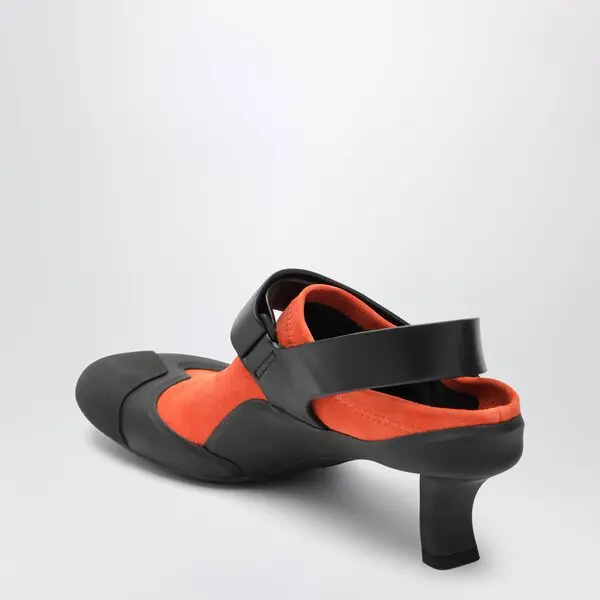 Loewe Saffron Yellow/black Dive Slingback Pumps In Suede