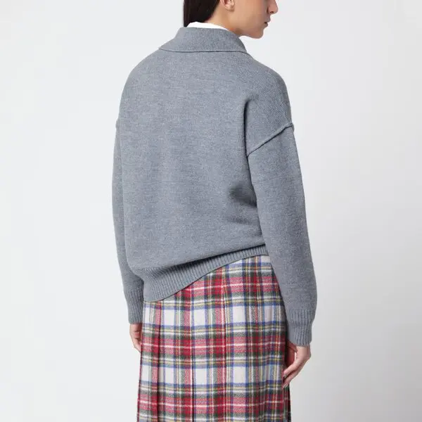 AMI Paris De Coeur Polo Sweater In Wool