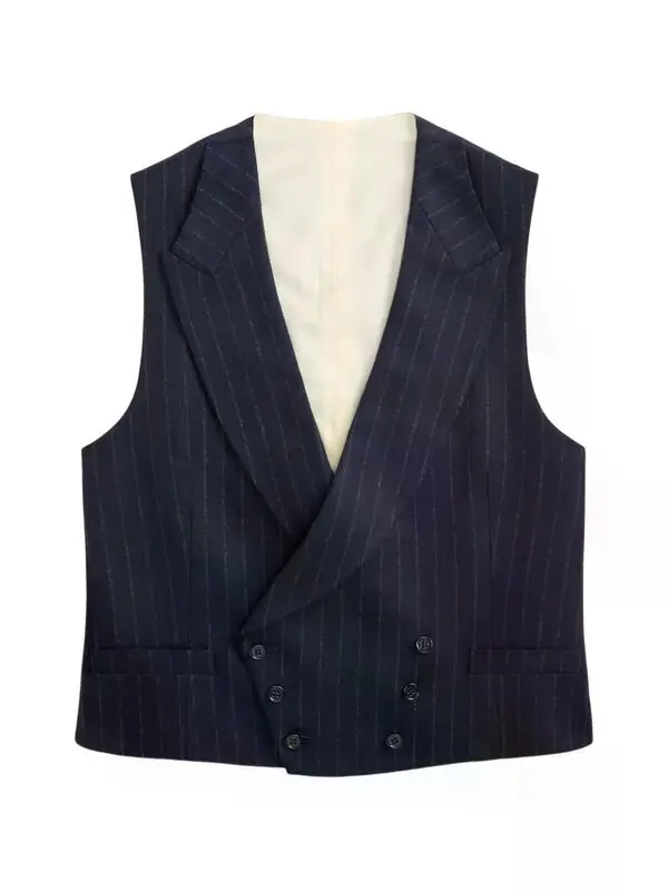 Ralph Lauren Purple Label Pinstripe Double-breasted Wool Waistcoat
