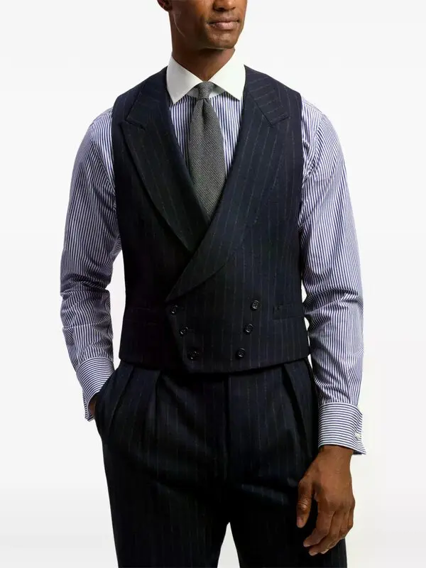 Ralph Lauren Purple Label Pinstripe Double-breasted Wool Waistcoat