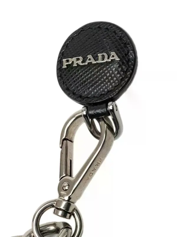 Prada 2000-2013 Saffiano And Brass Robot Chain Brooch Costume Brooch