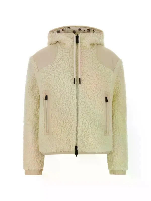 Moncler Teddy Reversible Bouclé Zip-up Hoodie - Neutrals