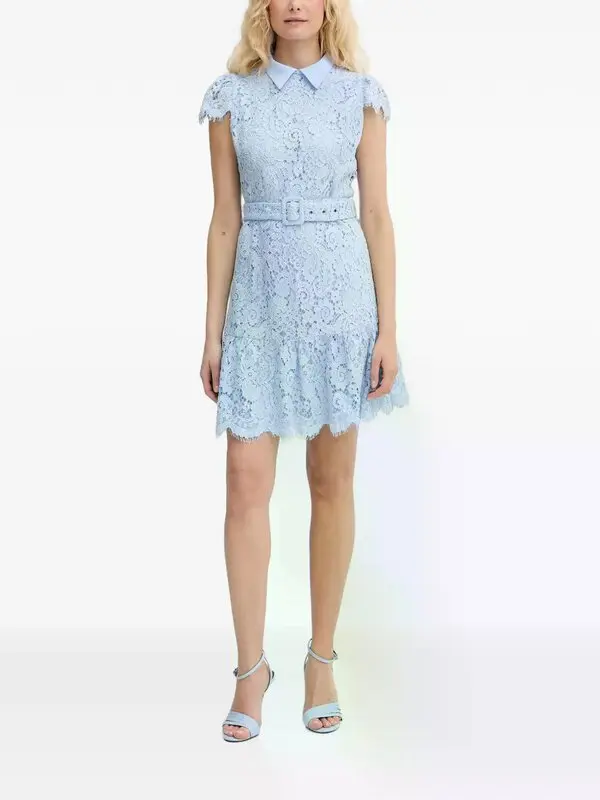 SILVIAN HEACH Belted Floral-lace Mini Dress