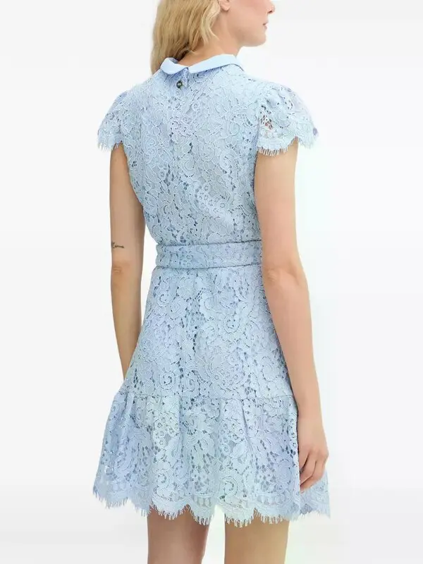 SILVIAN HEACH Belted Floral-lace Mini Dress