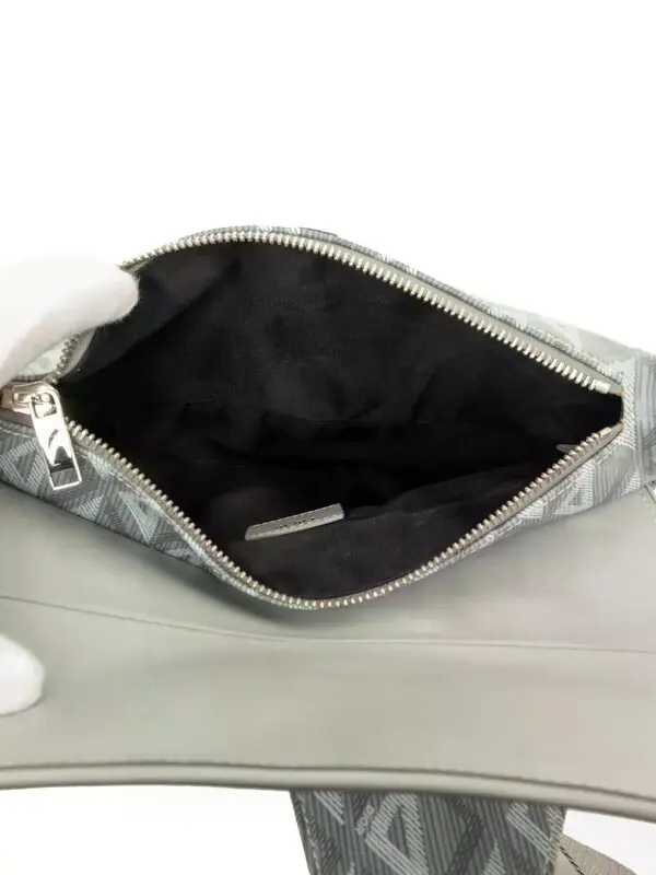 Dior 2021 Cd Diamond Canvas And Calfskin Saddle Bag Crossbody Bag - Grey